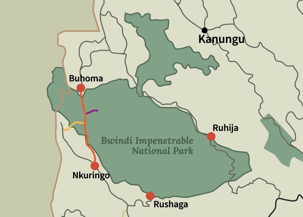 Bwindi Trail Map - Turkana Wildlife Safaris